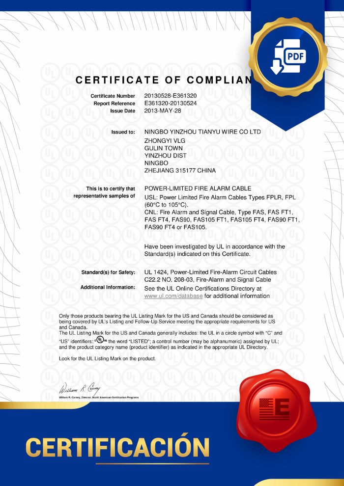CERTIFICADO CABLES - EMECX