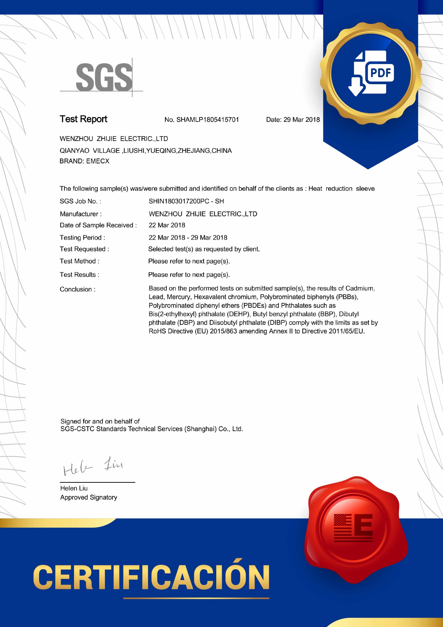 CERTIFICADO TERMINALES - EMECX